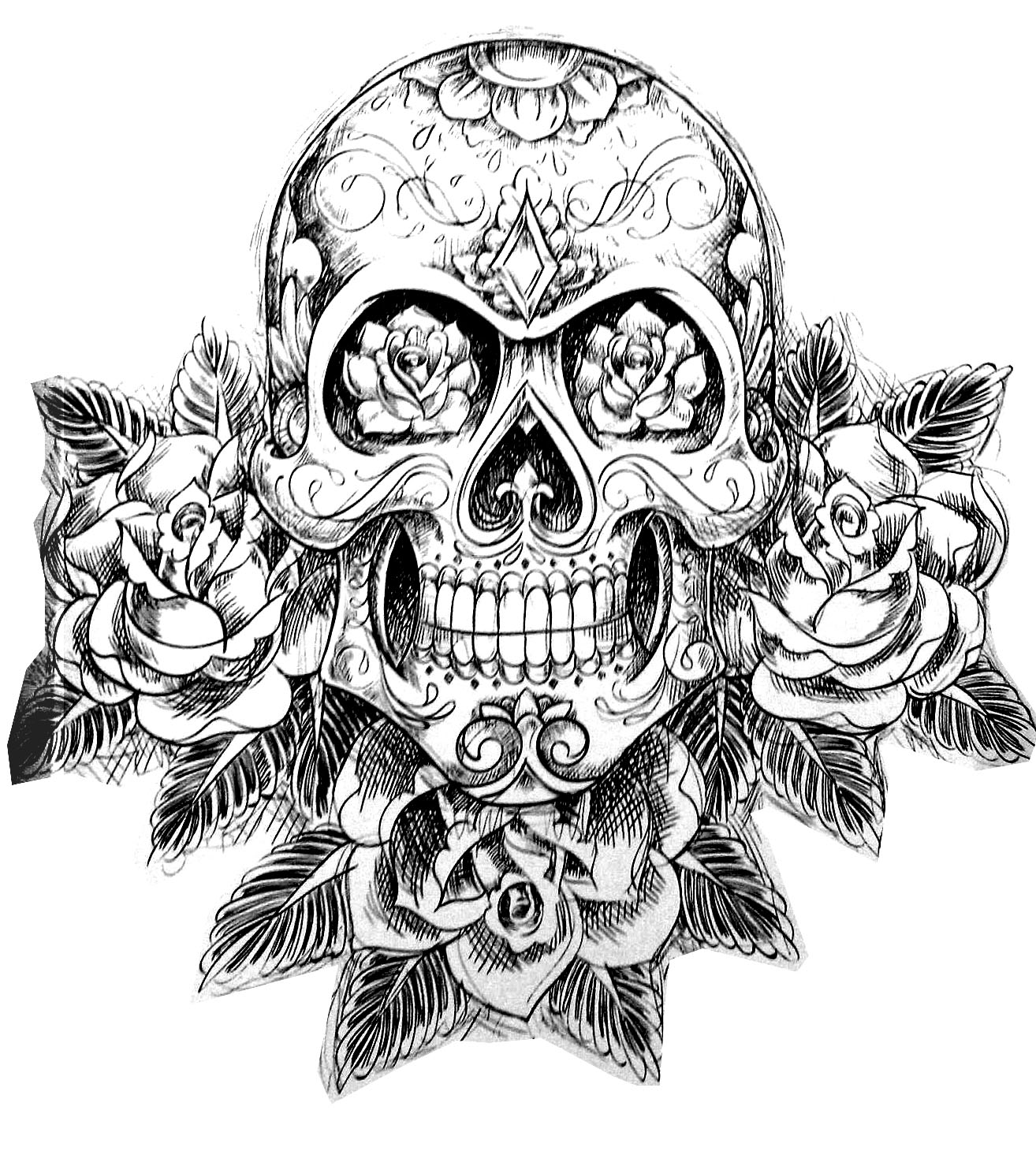 Free Printable Sugar Skull Coloring Pages Coloring Cool