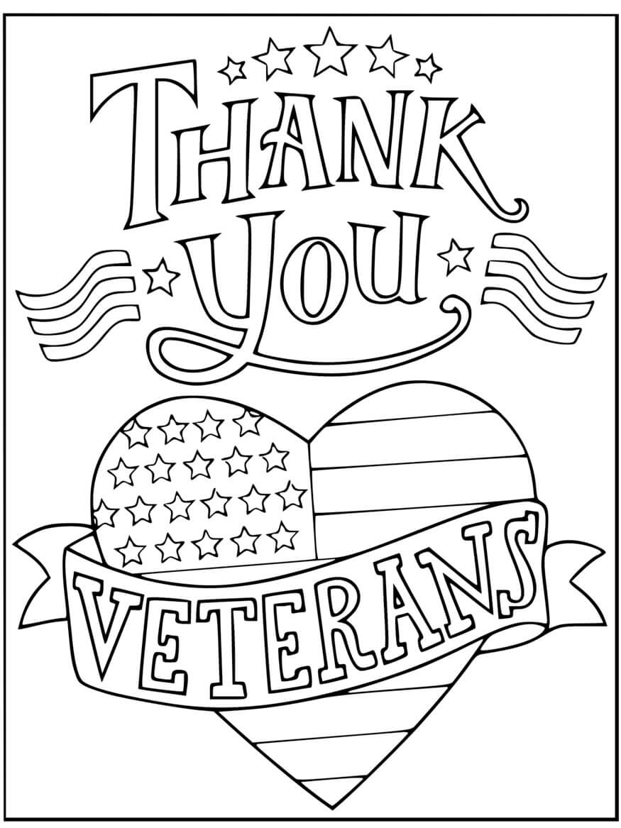 Thank You Veterans Coloring Pages Coloring Cool